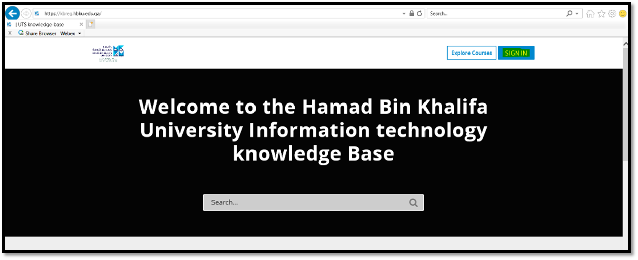 How to access HBKU Knowledge Base – UTSKB
