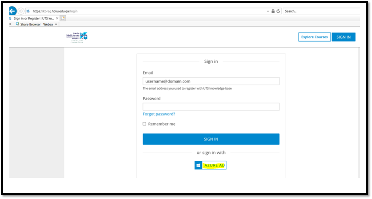 How to access HBKU Knowledge Base – UTSKB
