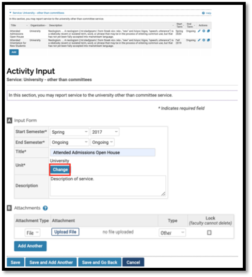 How to edit and/or add a new entry into ‘Service – other than ...