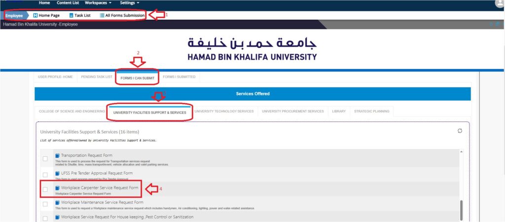 How to submit a Workplace Carpenter Service Request Form? – UTSKB