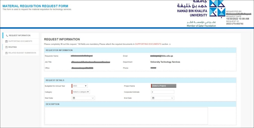 How UTS Team Can Submit The Material Requisition Request Form? – UTSKB