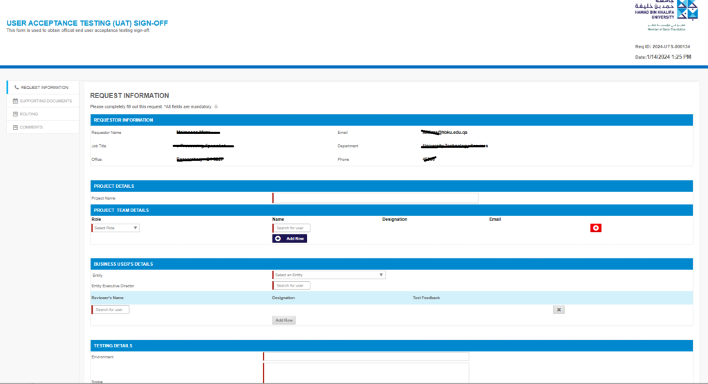 How to Submit a UAT Sign-Off request form – UTSKB